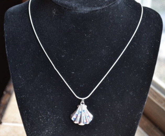Multi color crystal silver shell pendant 925 Necklace | eBay