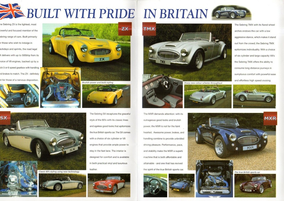 Sebring ZX SX TMX MXR 2009 UK Market Portfolio Sales Brochure Healey ...