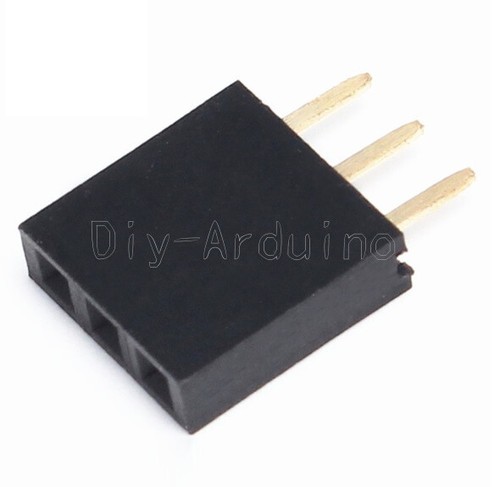 50PCS NEW Single Row 1x3 pins 2.54mm Female Header Straight Connector ...