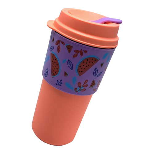 Tupperware Eco To Go Cup Travel Mug 16 oz Watermelon Purple Sleeve | eBay