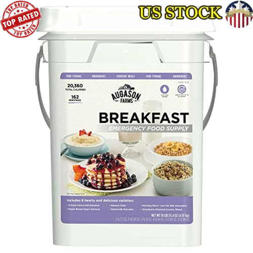 Breakfast Emergency Food Supply 162 Servings 4 Gallon Pail Long-Term ...