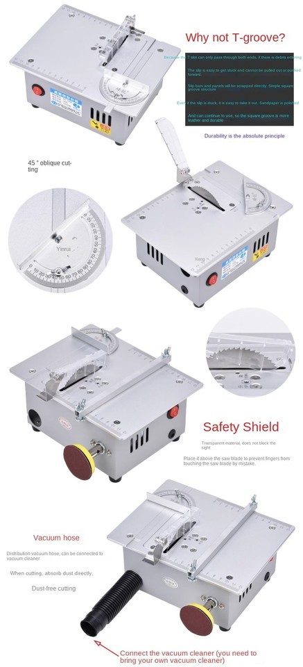 S9 Multi-functional Micro Table Saw Mini Small Table Saw DIY Benchtop ...