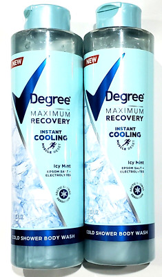 2 Bottles Degree Maximum Recovery Cold Shower Body Wash Icy Mint ...