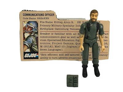 GI Joe Breaker V1 Straight Arm w/ File Card & Backpack 1982 Hasbro ARAH ...