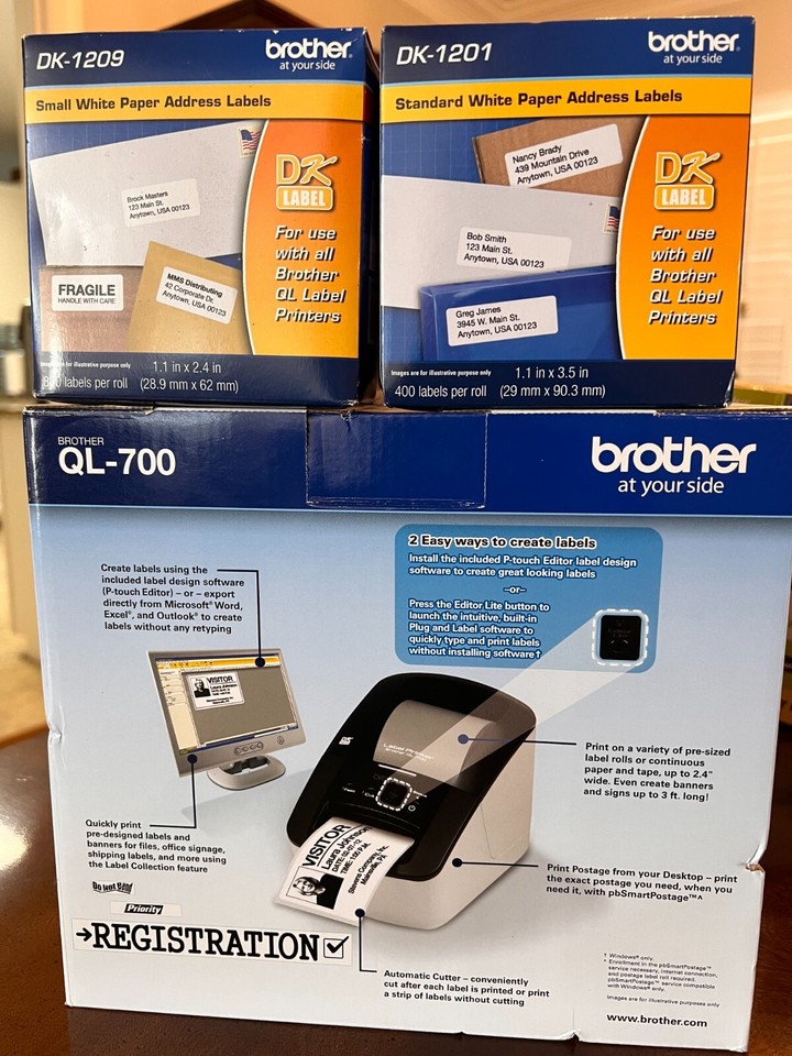 Brother QL-700 High Speed Portable Label Printer with DK-1209 & DK-1201 ...