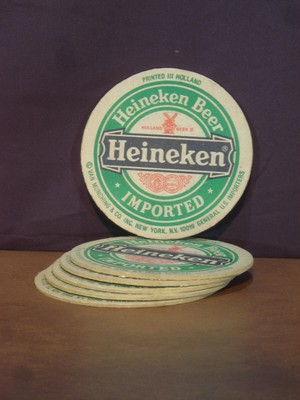 Heineken Beer Coasters Set of 6 Beer Mats from Heineken, Holland | eBay