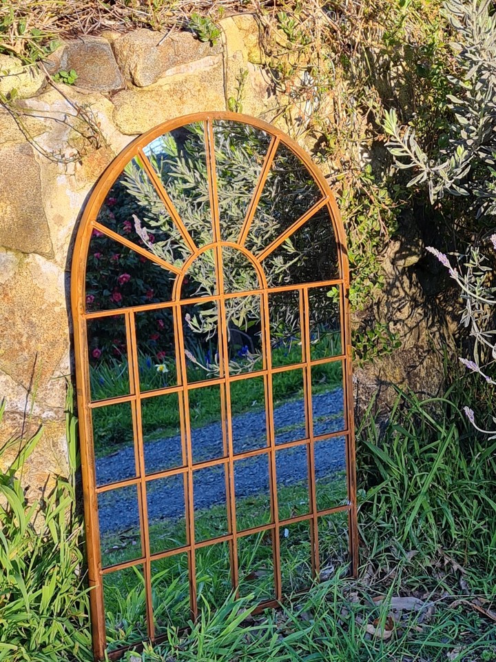 PROVINCIAL FRENCH arched OUTDOOR WINDOW MIRROR 78x50 cm RUST NEW | eBay ...