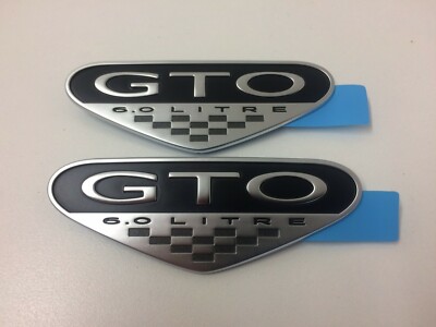 GTO Pontiac 2004-2006 Genuine Pair front fender " Badges GTO 6.0 Litre ...
