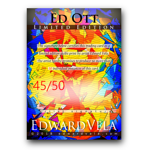 Ed Ott Art Card Limited 45/50 Edward Vela Signed (Pittsburgh Pirates ...