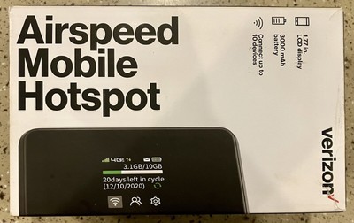 Verizon Airspeed 4G Mobile Hotspot Prepaid, Black | eBay