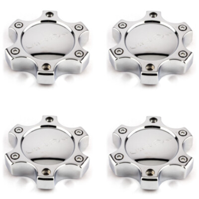 Set 4 Vision Warrior Chrome 6 Lug Short 6x135 6x5.5 Wheel Center Caps ...
