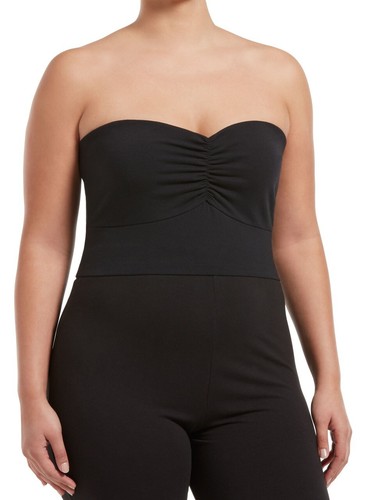 NWOT HUE Women's Blackout Cotton Midriff Bandeau Tube Halter Top Size ...