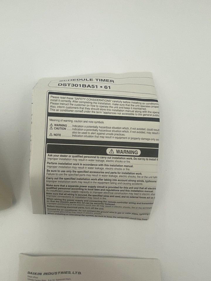 Daikin, DST301BA61, Wall Mounted, Schedule Timer, Time-Clock ...