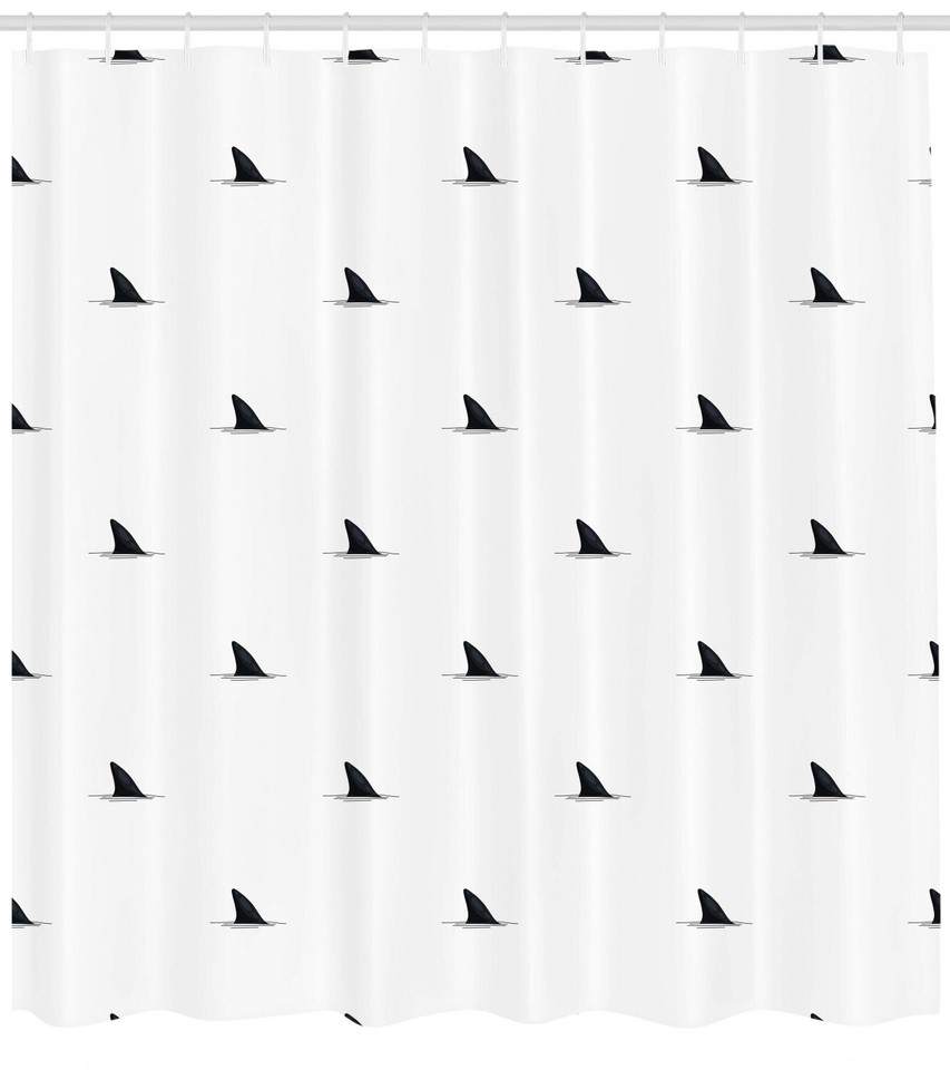 Pattern of Shark Fins Jaws in the Ocean Designer Decor Art Shower ...
