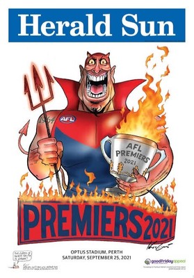 2021 MARK KNIGHT LIMITED EDITION PREMIERSHIP AFL MELBOURNE DEMONS ...