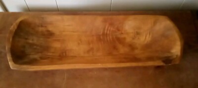 Vintage Primitive Rustic Oval Wooden Dough Bread Bowl Aprox 17.5" x 6 ...