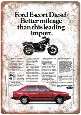 Vintage 1984 Ford Escort Diesel Ad Retro Look Metal Sign A8951 | eBay