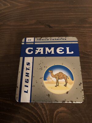 VINTAGE TOBACCO CAMEL LIGHTS METAL CIGARETTE CASE BOX TIN MADE IN ...