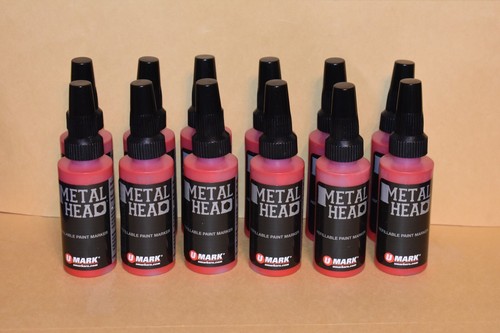 12 Red Metal Head 4mm Paint Markers 2Oz Crafts Metal Wood Marking Auto ...