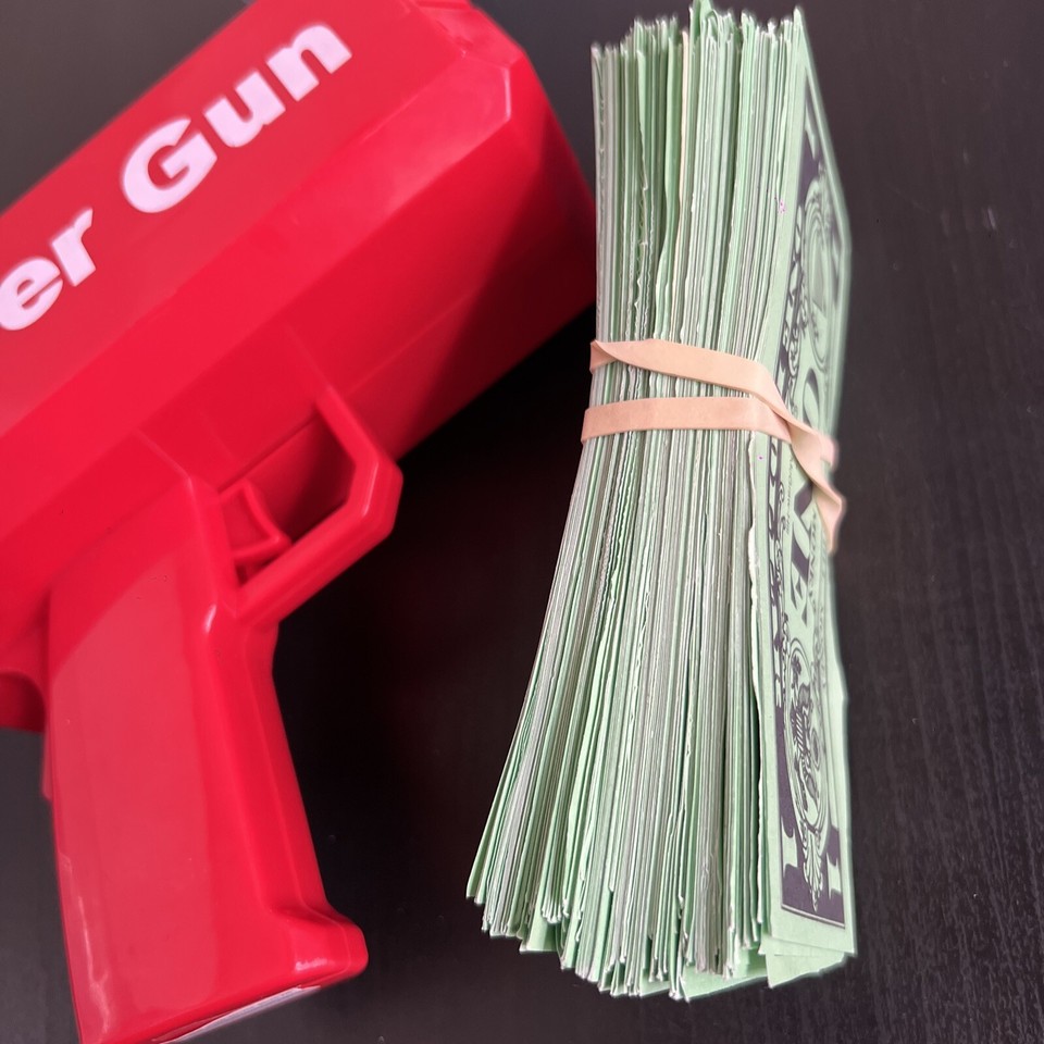 The Cash Cannon Money Gun Comes With Play Money | eBay