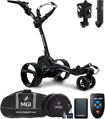 MGI Zip Navigator Remote Control Electric Golf Push Cart with Travel ...