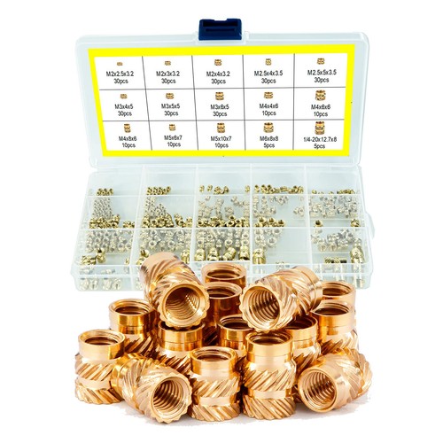 1 Box M2-M6 Brass Knurled Nut Threaded Heat Set Inserts for Plastic 3D ...