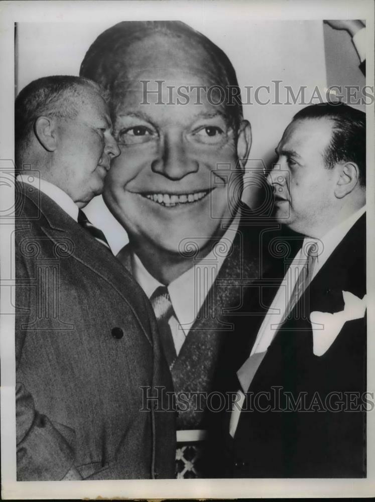 1952 Press Photo Senator James Huff of PA, Marty Snyder & portrait of ...