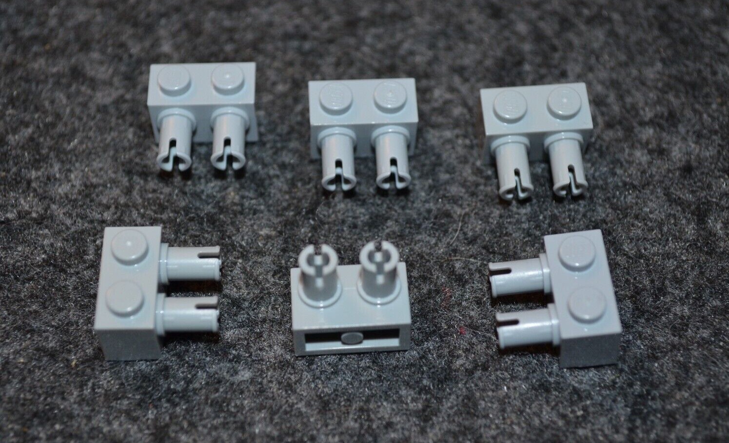 (6) 1x2 Light Gray Technic Double Stud Connector Bricks ~ NEW Lego ~ | eBay