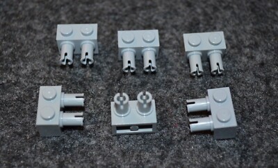 (6) 1x2 Light Gray Technic Double Stud Connector Bricks ~ NEW Lego ~ | eBay