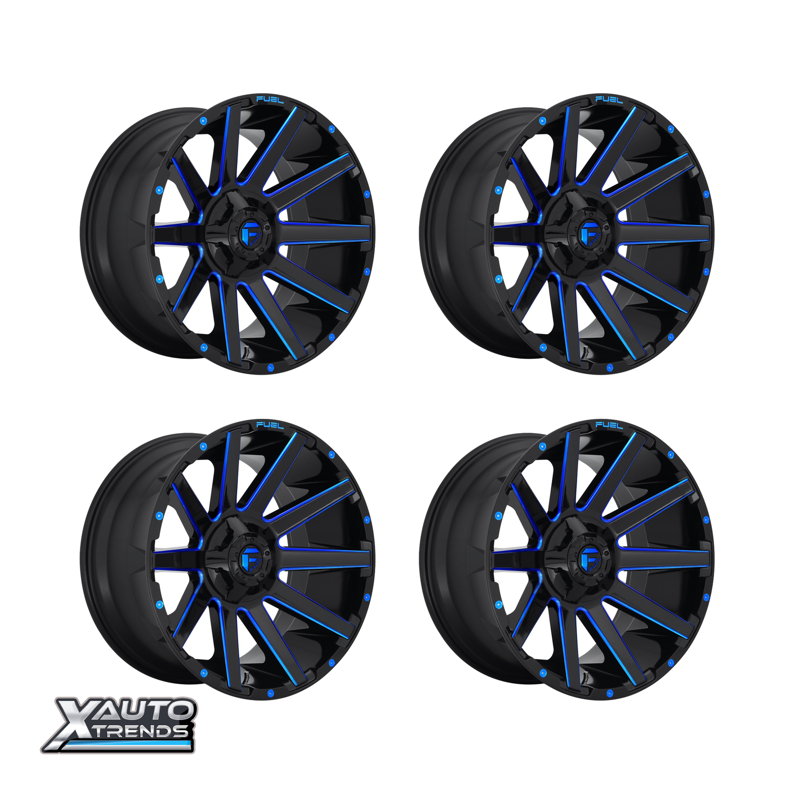 Fuel Off-Road D644 Gloss Black Blue Tinted Clear 22X10 6X135/6X139.7 ...