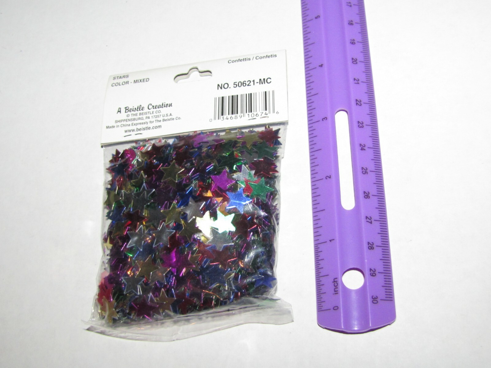 Multicolored Metallic Confetti, Each pkg 1 oz, Circles, Stars or Hearts ...