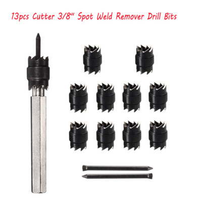 13pcs Cutter 3/8'' Double Sided Rotary Spot Weld Remover Drill Bits Cut ...