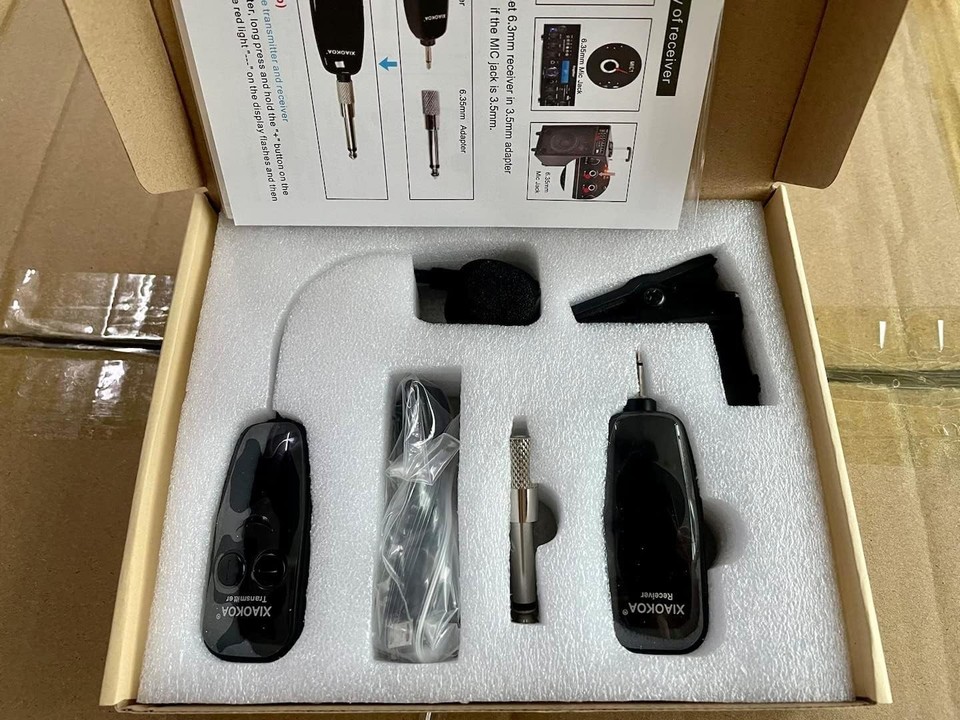 Wireless Microphone Headset, 2.4GHz Cordless Head Mic, USB-C Charging ...