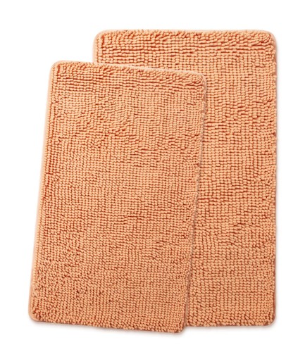 Yeaban Peach Bathroom Rugs Sets 2 Piece – Thick Chenille Bath Mats ...