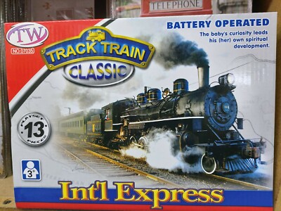 Classic Train Track Set Carriage Engine Lights Kids Toy Battery ...