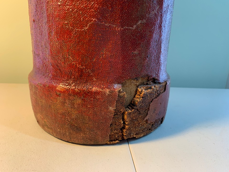 Vintage British 19" Leather Cordite Bucket Gun Powder Carrier Canon Keg ...