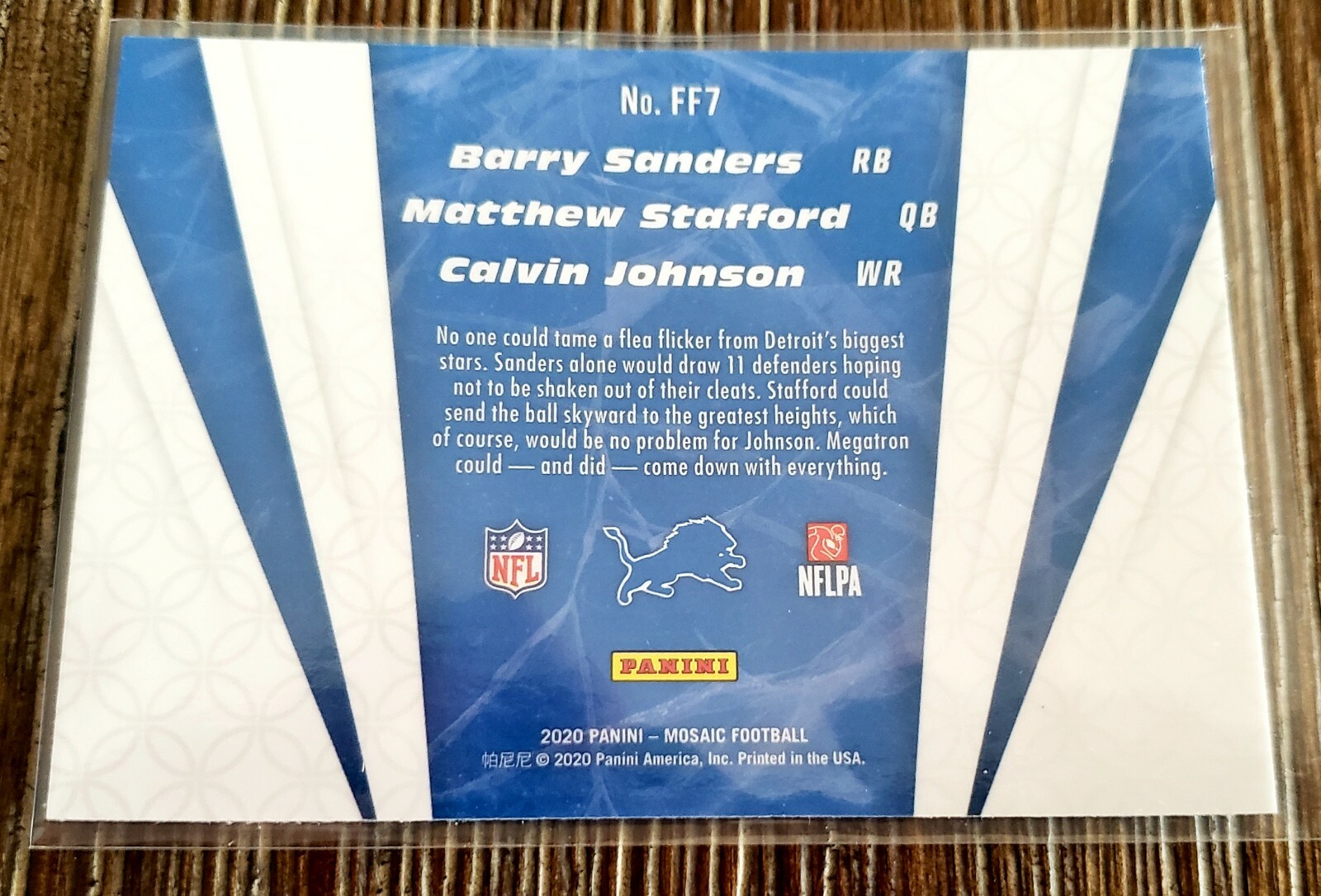 2020 Panini Mosaic - Flea Flicker Barry Sanders, Matthew Stafford ...