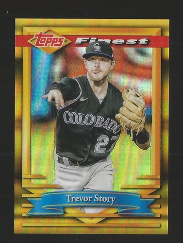 2021 Topps Finest Flashbacks Trevor Story Rockies Gold Refractor Rare ...