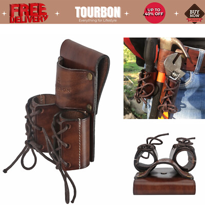 Tourbon Leather Spud Wrench Tool Iron Double Worker Bull Pin Holder ...