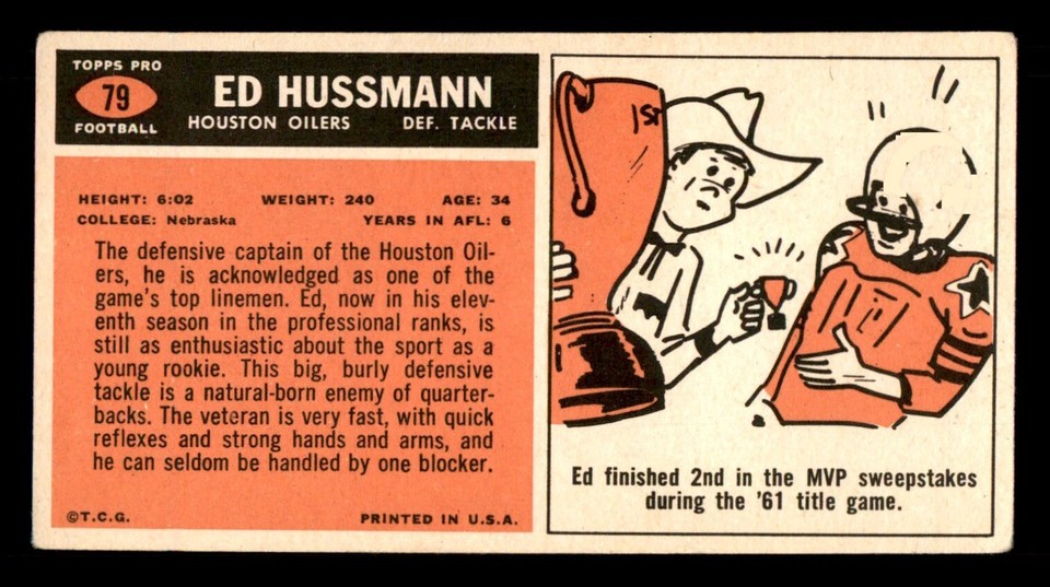 1965 Topps Football #79 Ed Husmann VG+ | eBay