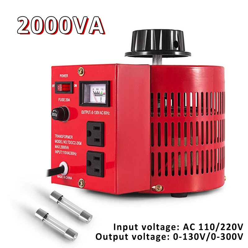 2000VA Transformer Variable AC Output 0-130V / 0-300V Voltage Regulator ...