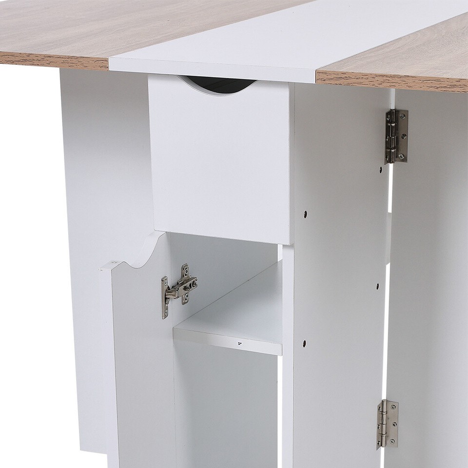 NEW Mobile Drop Leaf Folding Dining Table Space Saving Extendable ...