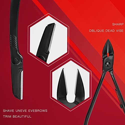 OWill Manicure Set, 18pcs Nail Clippers Pedicure Kit Nail Care Black ...