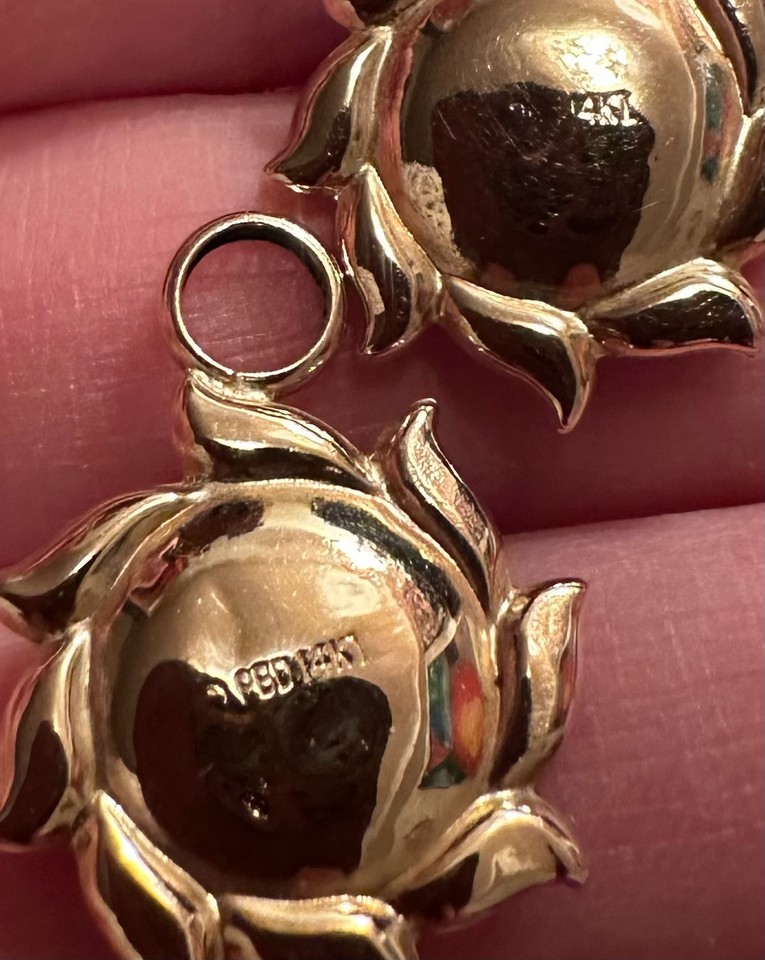 VTG 90s Peter Brams Design PBD 14K Yellow Gold Sun Face Hoop Earring ...