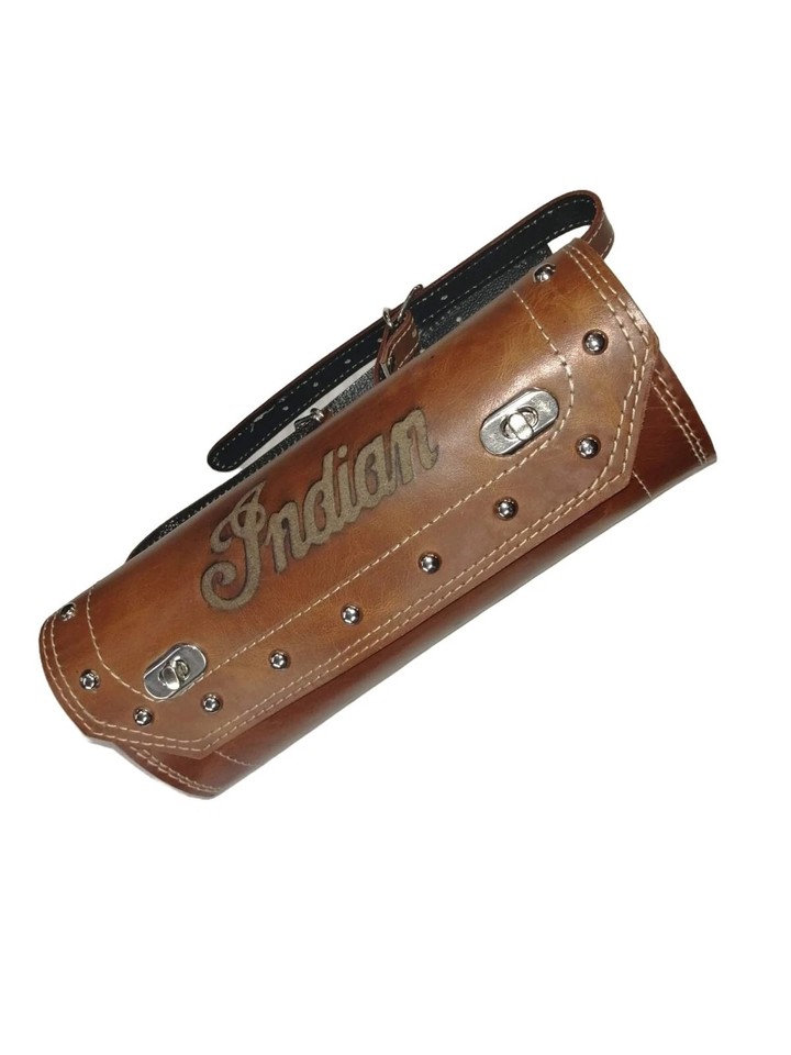 FIT FOR INDIAN CHIEF MOTORCYCLES PURE LEATHER TAN / BROWN COLOR TOOL ...