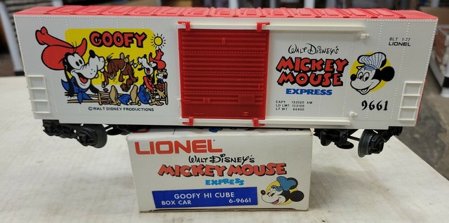 1977 Lionel 6-9661 Disney Mickey Mouse & Goofy Hi Cube Boxcar Express ...