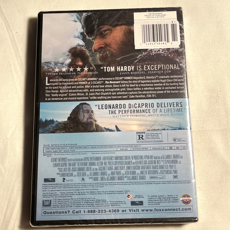 The Revenant DVD Leonardo DiCaprio Action Drama Sealed Promo 2016 | eBay