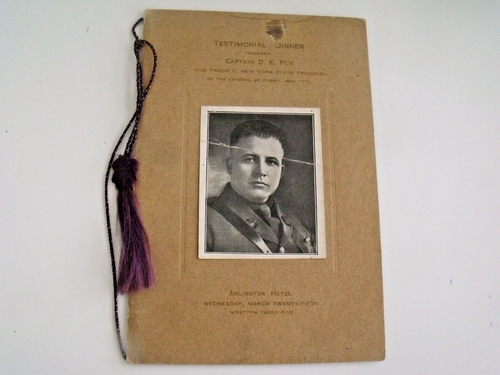 Rare 1925 Testimonial Dinner to Capt. Dan E. Fox, Commander of NY State ...