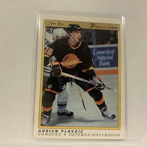 #90 Adrien Plavsic Vancouver Canucks 1991-92 O-Pee-Chee Hockey Card A2U ...