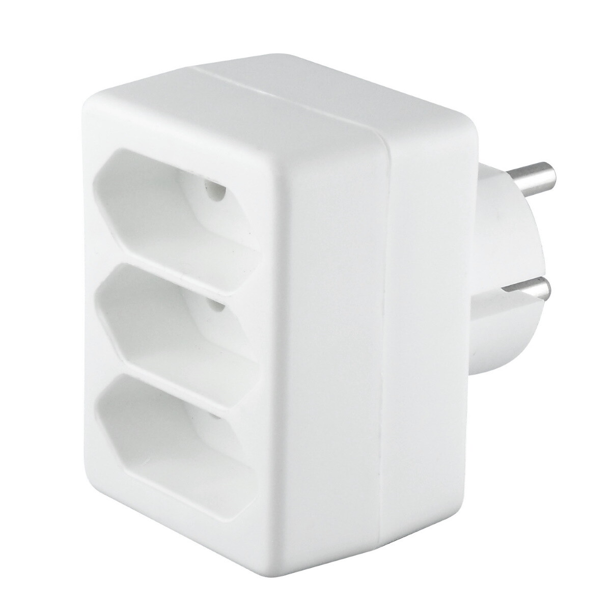 10x Euro-Mehrfachstecker 3-fach weiß Zwischenstecker-Steckdose ...